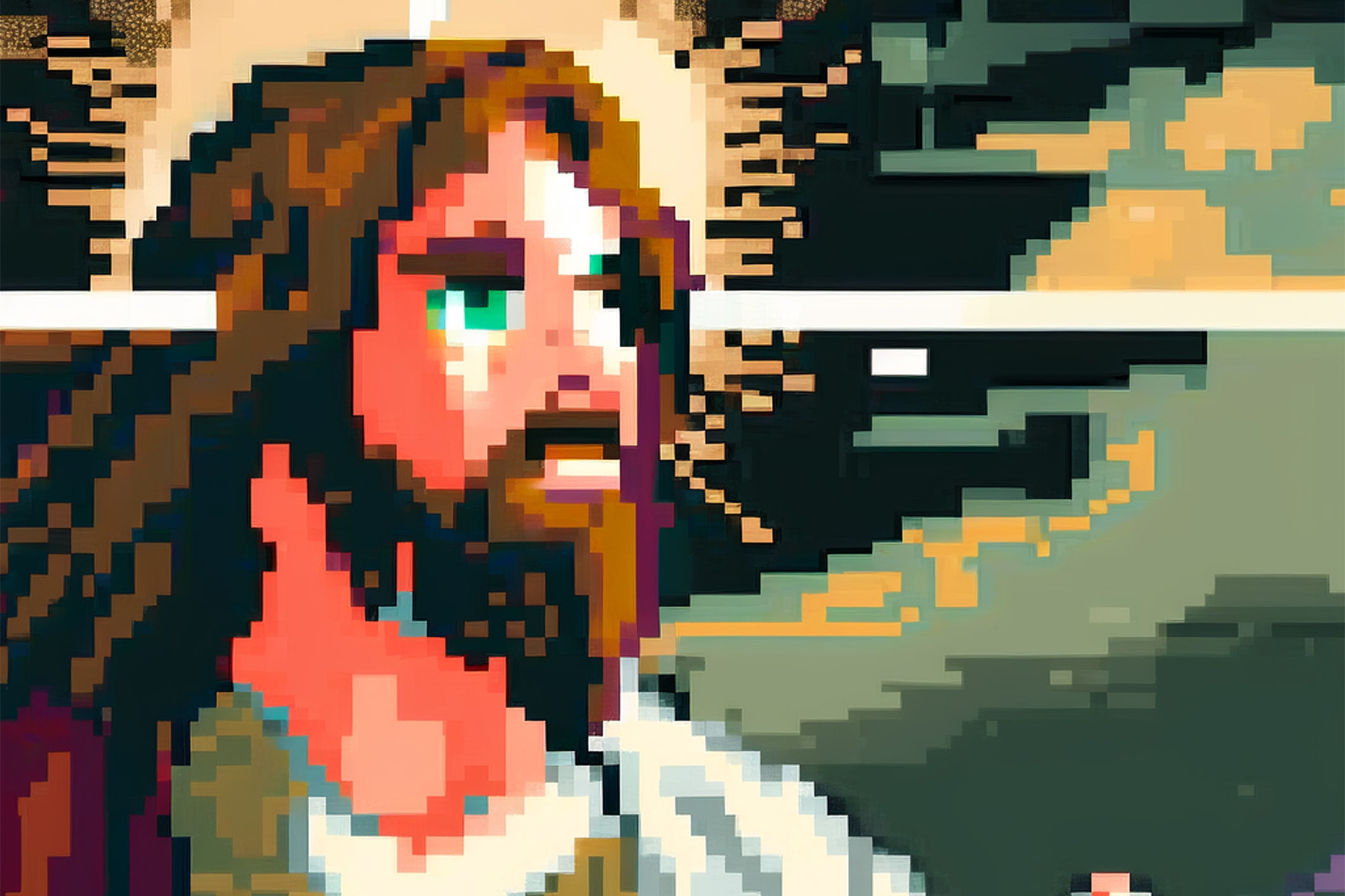 24x36 gallery poster, Jesus Christ 8 bit graphics p6 - Walmart.com
