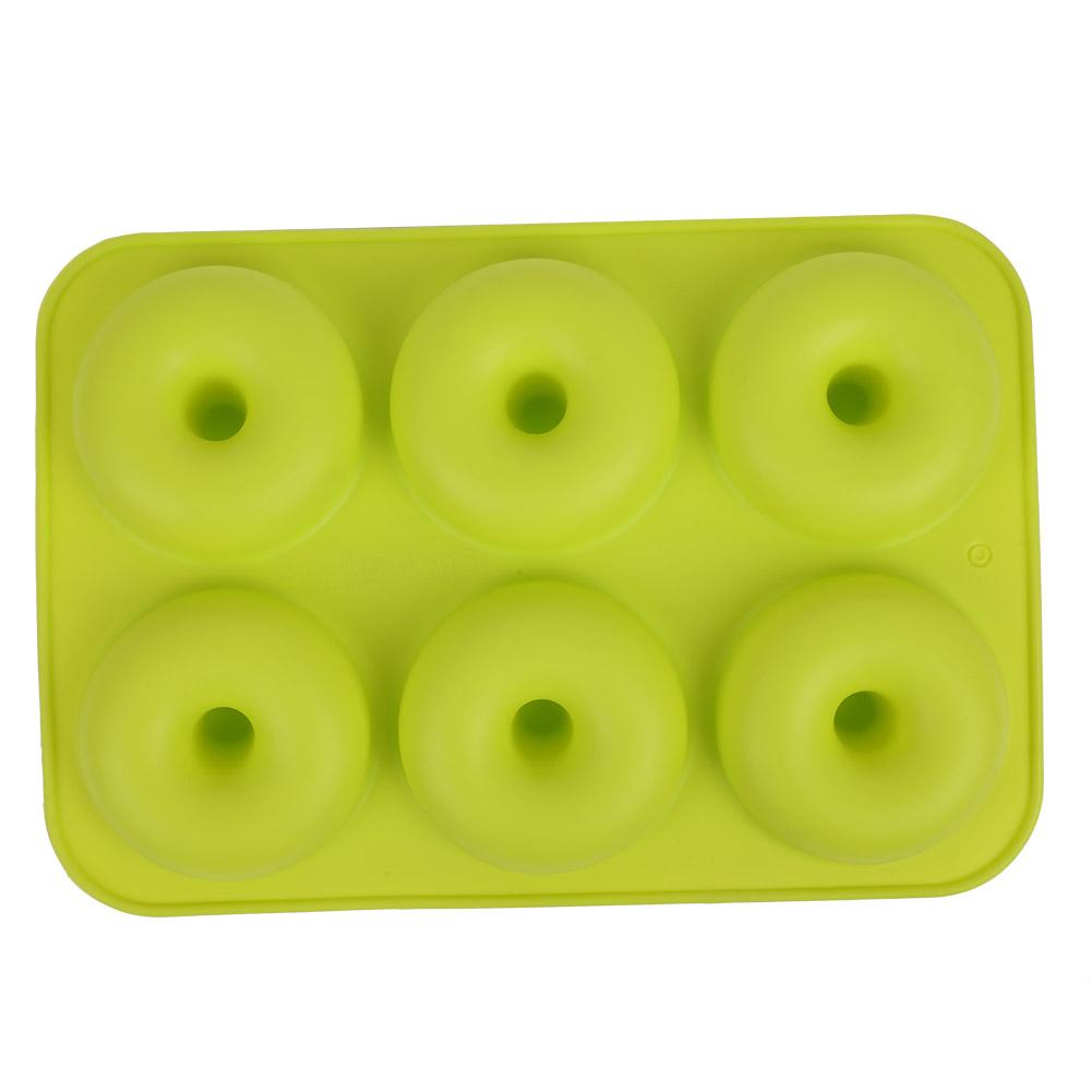 Qiilu 6-Cavity Silicone Donut Baking Pan Donut Chocolate Mold Microwave ...
