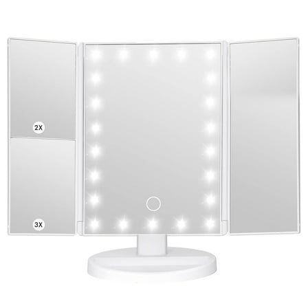 Double Side Desktop Beauty Cosmetic Makeup Mirror Led Lighted 5x ...