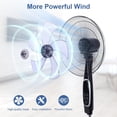 16” Stand Fan with Remote Adjustable Height 3 Speeds 45° Oscillation ...