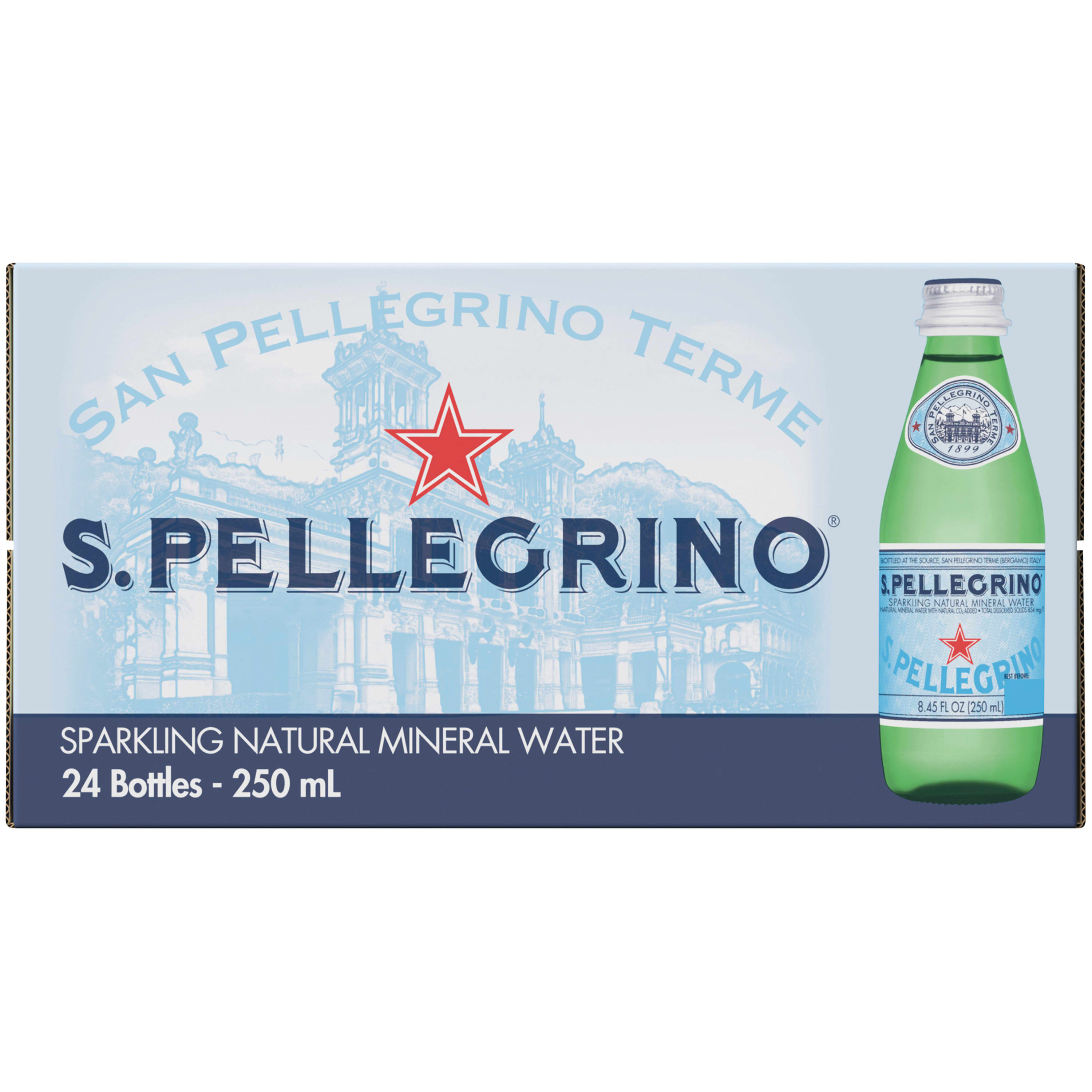 S.Pellegrino Sparkling Natural Mineral Water, 202.8 fl oz, 24 Pack Glass Bottles - Walmart.com