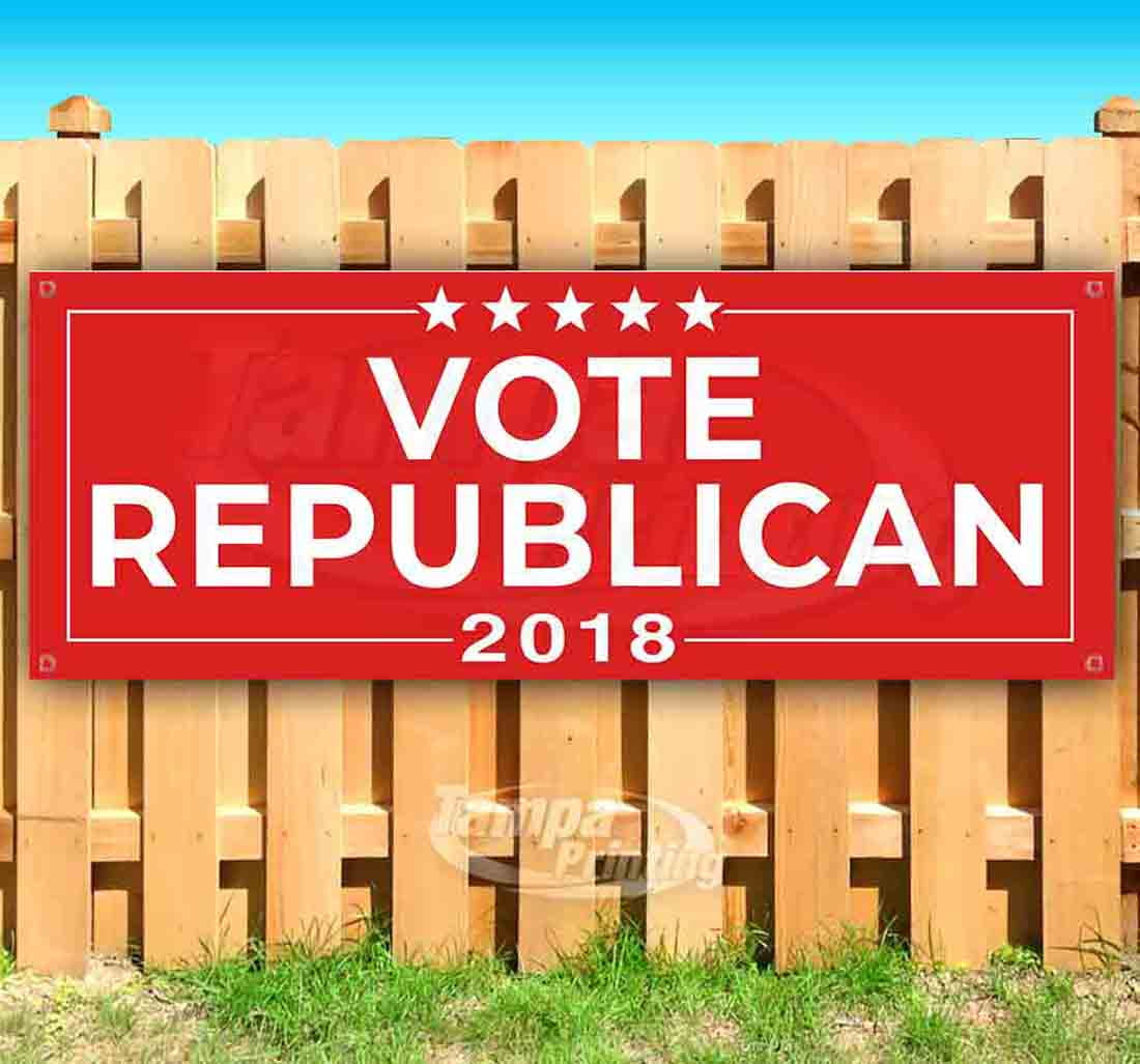 Vote Republican 2018 13 oz Vinyl Banner With Metal Grommets - Walmart.com
