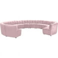 Meridian Furniture Limitless Pink Velvet Modular 13 Piece Sectional ...