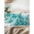 1 Pack Outdoor Throw Pillow, Ocean Waves Waterproof Pillow with Insert ...