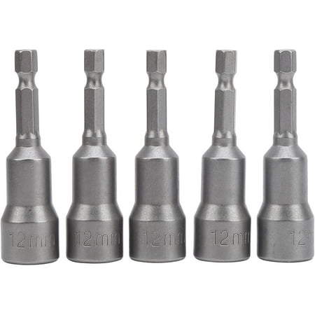 Hex Socket Set with Strong Magnetic, 5Pcs 12mm Chrome Vanadium Steel ...