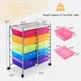 Costway 15 Drawer Rolling Storage Cart Tools Scrapbook Paper Office ...