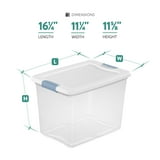 Sterilite 25 Qt Plastic Stackable Box with Latching Lid, Clear Storage ...