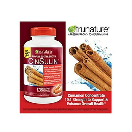 Trunature Advanced Strength Cinsulin 170 Capsules - Walmart.com