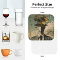 Drink Coasters, Surreal Floral Mindscape -PVC Leather Coasters Sets of ...