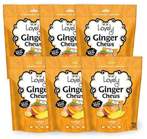 VEGAN Mango Ginger Chews - Lovely Candy Co. 6-Pack (5oz Bags) - Non-GMO ...