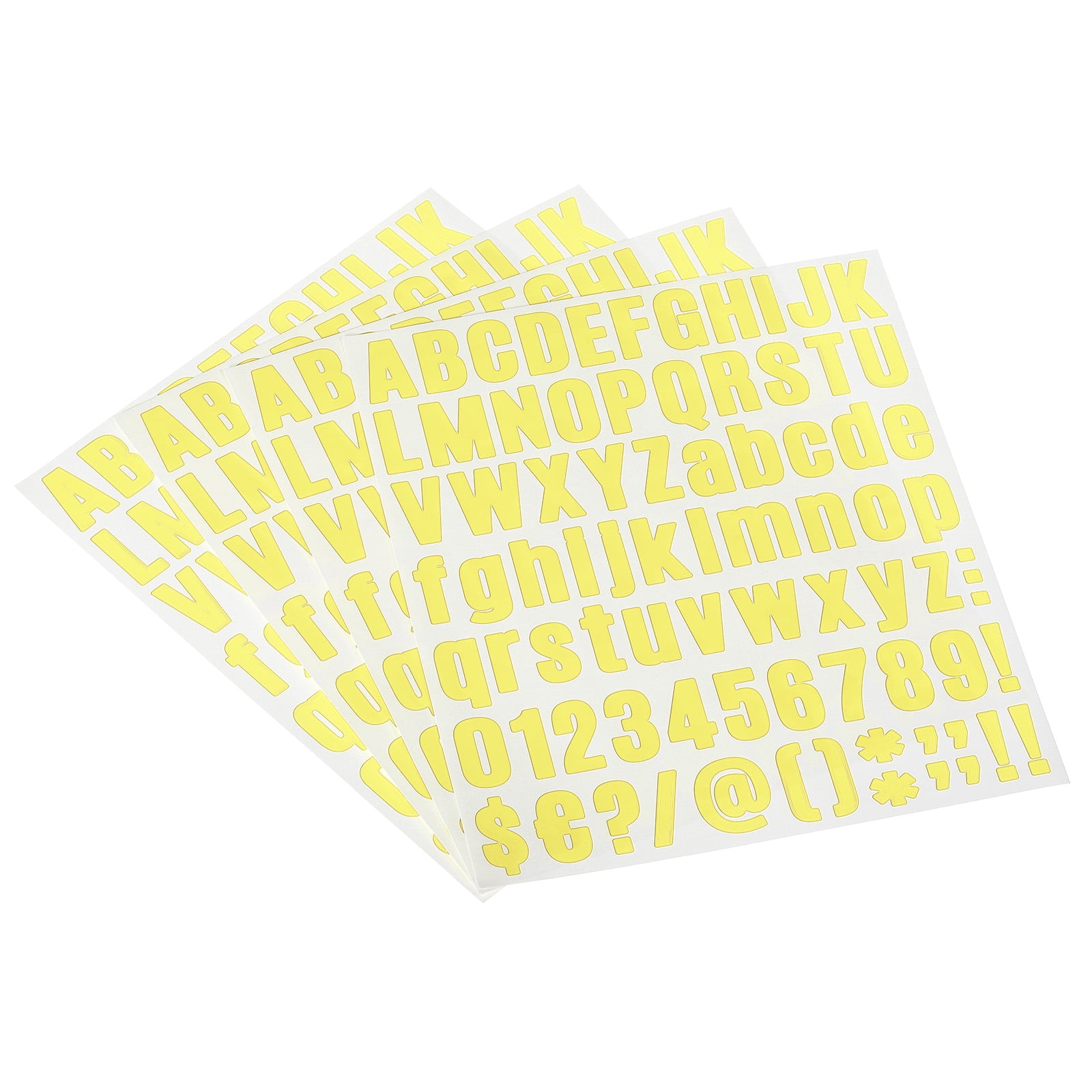 Uxcell Vinyl Self Adhesive Letter Number Sticker Decal Kit, Yellow 81 ...