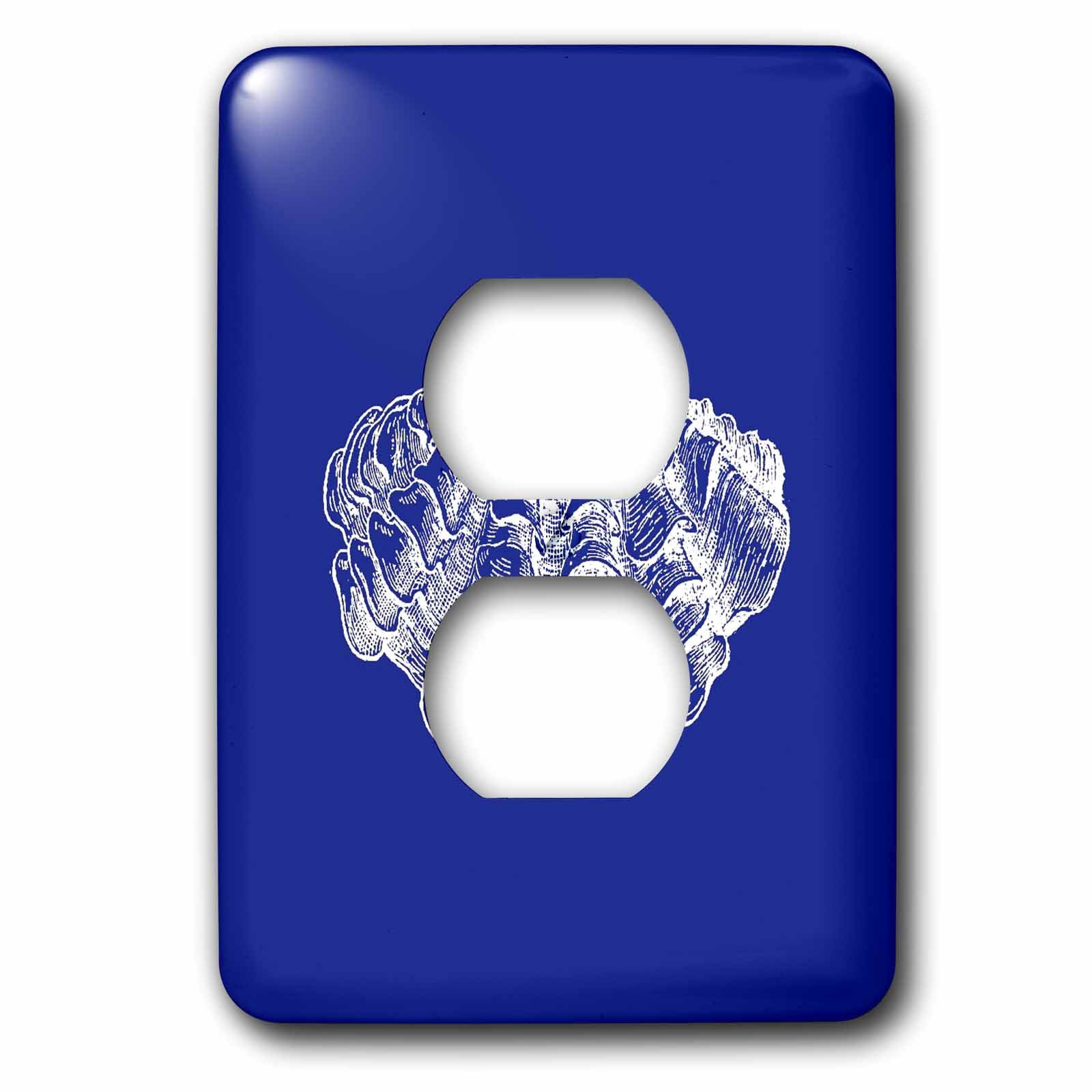 Dark Blue seashell etching print. Modern Sea shell clam beach ocean 2 ...