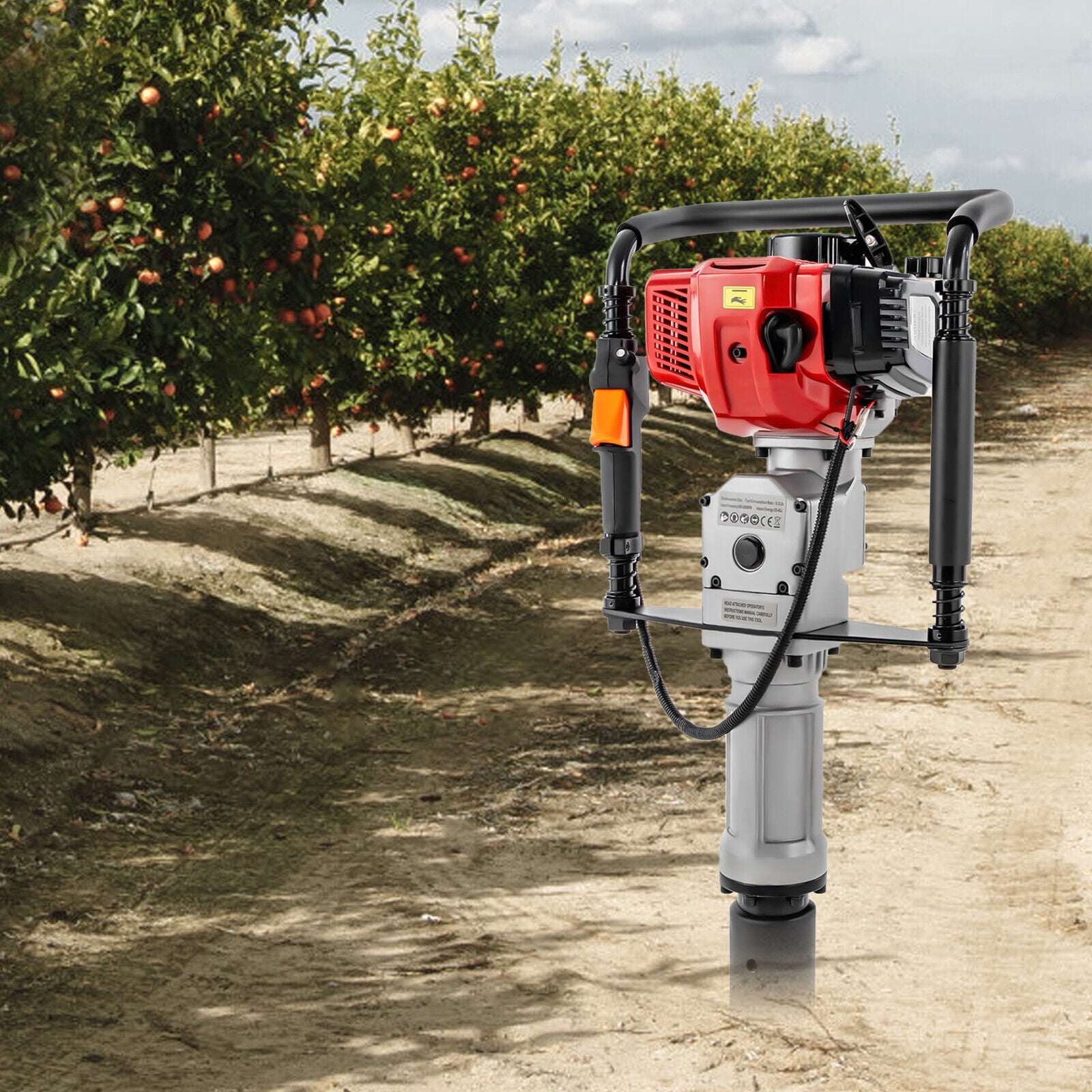 Miumaeov Gasoline Piling Driver 2.3HP 2 Stroke 52CC Heavy Duty T Post Drive Engine Push Pile ...