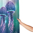 Magic Neon Light Jellyfish Shower Curtain with 12 Plastic Hooks ...