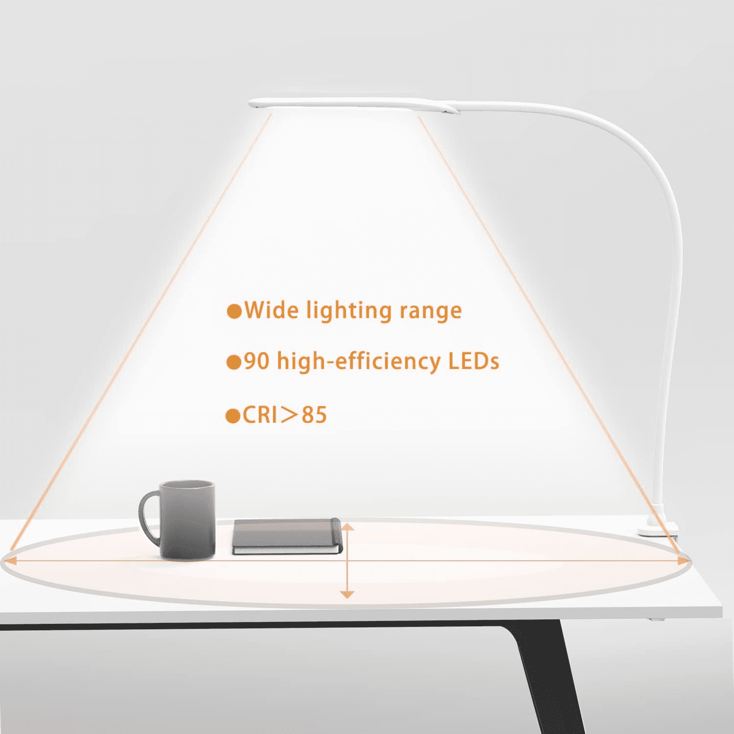 YOUKOYI LED Desk Lamp with Clamp Architect Desk Lamp for Home Office with Touch Control 9W Clip on Desk Lamp Swing Arm Desk Light 3 Color Modes and Stepless Dimming Flexible Gooseneck