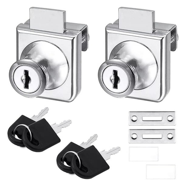 SPRING 2 Pcs Glass Cabinet Lock Sliding Glass Door Locks Display ...