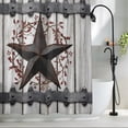 Country Star Shower Curtains for Bathroom, Vintage Rust Grey Star Berry ...