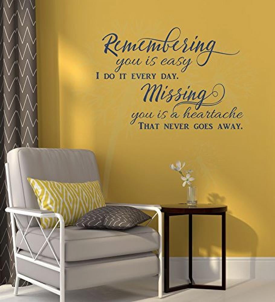 Remembering You Is Easy Vinyl Lettering Quote Wall Decor Art Memorial ...