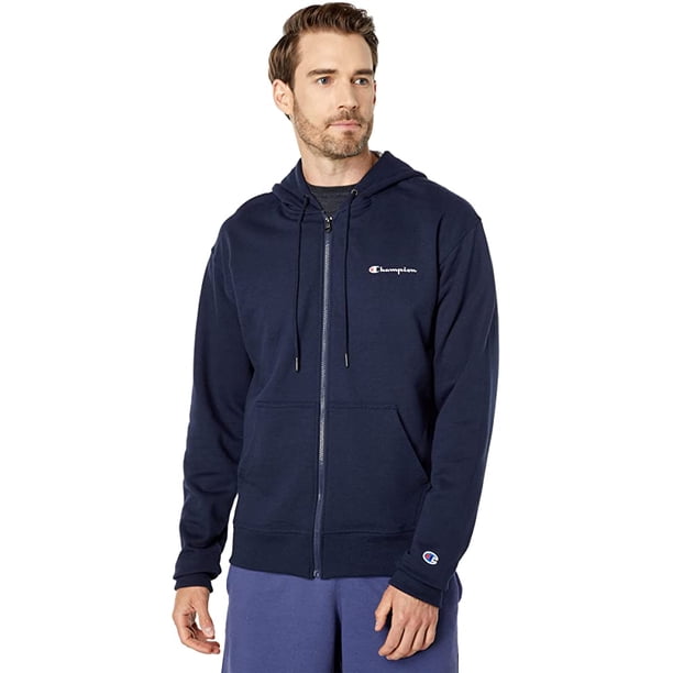 Champion Men's Full Zip Long Sleeve Hooded Jacket (Navy, M) - Walmart.com