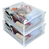 Heavy Duty Vinyl Zippered Closet Storage Bags (Clear) (15" x 18" x 5") for Sweaters, Bedding ...