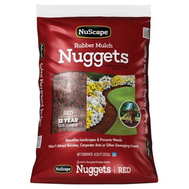 NuScape Black Rubber Mulch Nuggets, 0.8 cu. ft Bag, 16 lb - Won't ...