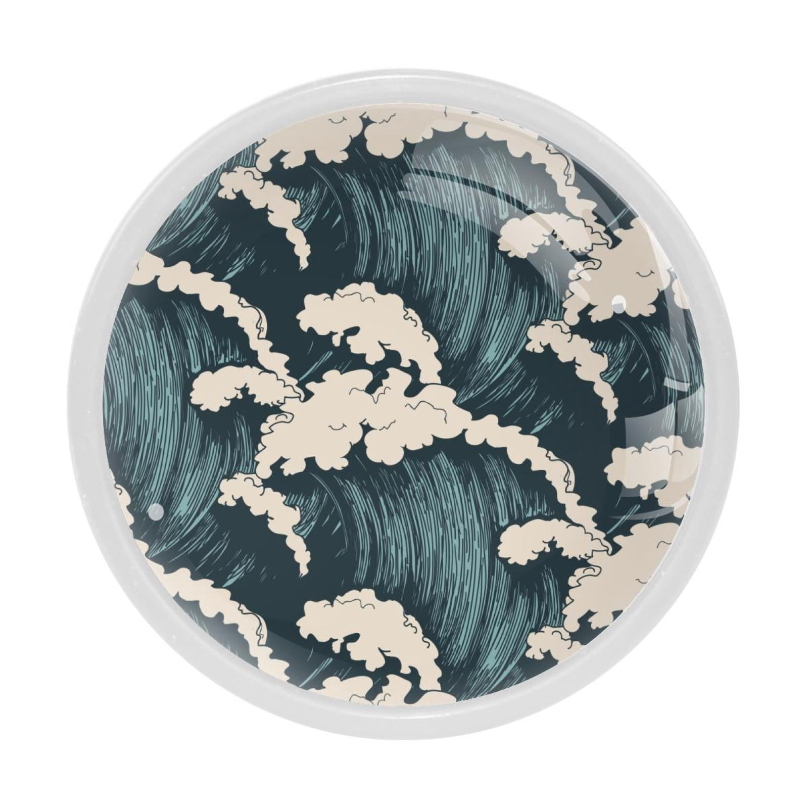 4 Pcs Sea Wave Surf Knobs for Kitchen Cabinet Cupboard Dresser Bookcase ...