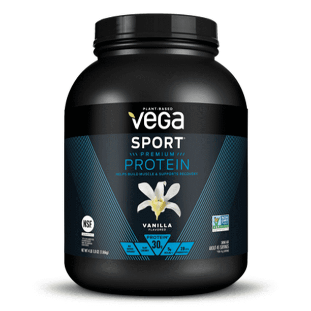 Vega Sport Premium Plant Protein Powder, Vanilla, 30g Protein, 4.1lb ...