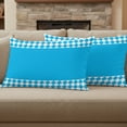 Blue Plaid Lumbar Pillow Covers 12 x 20 Inch Pillow Covers Set of 2 ...