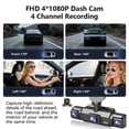 1080P FHD 3/4 Channel Dash Cam for Cars, 360° Rotatable Cameras, WiFi ...