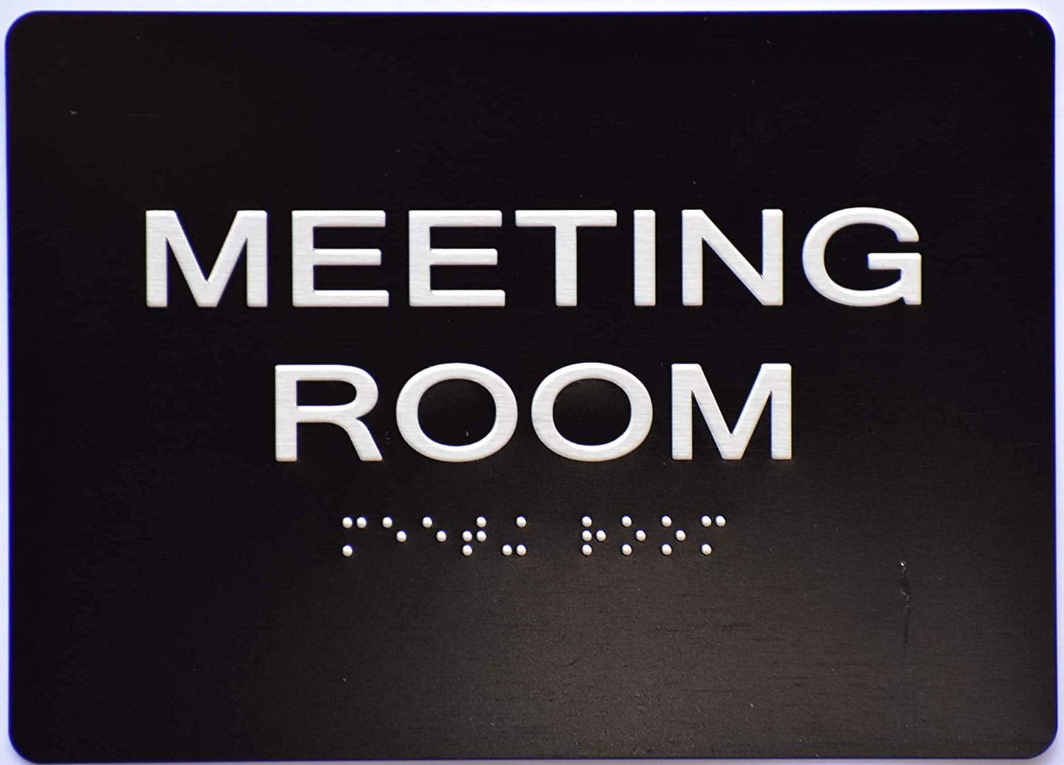 Meeting Room Sign -Black(Aluminium, Black/Silver,Size 5x7) The ...