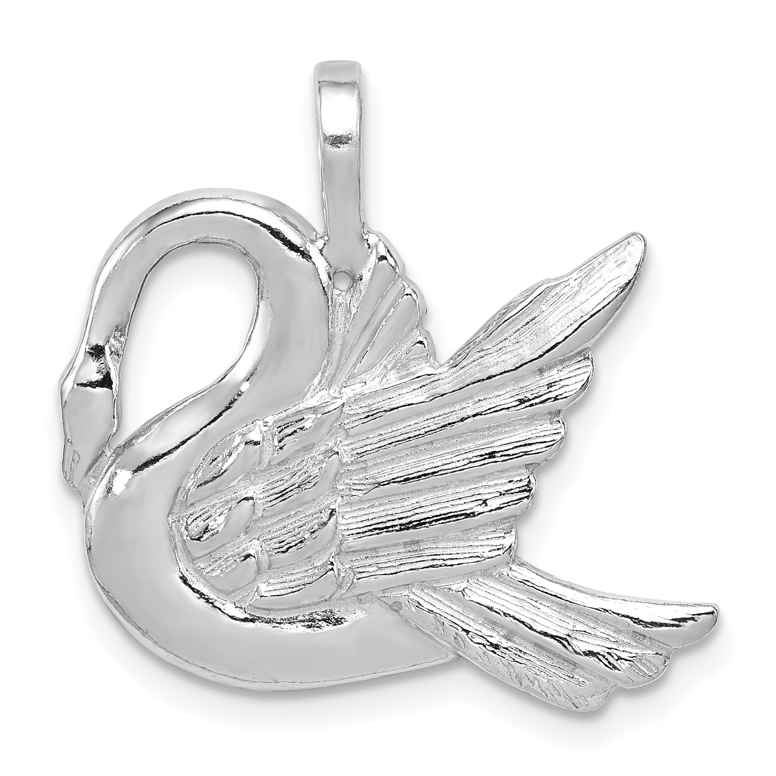 925 Sterling Silver Swan Charm Necklace Pendant Bird Fine Jewelry For ...