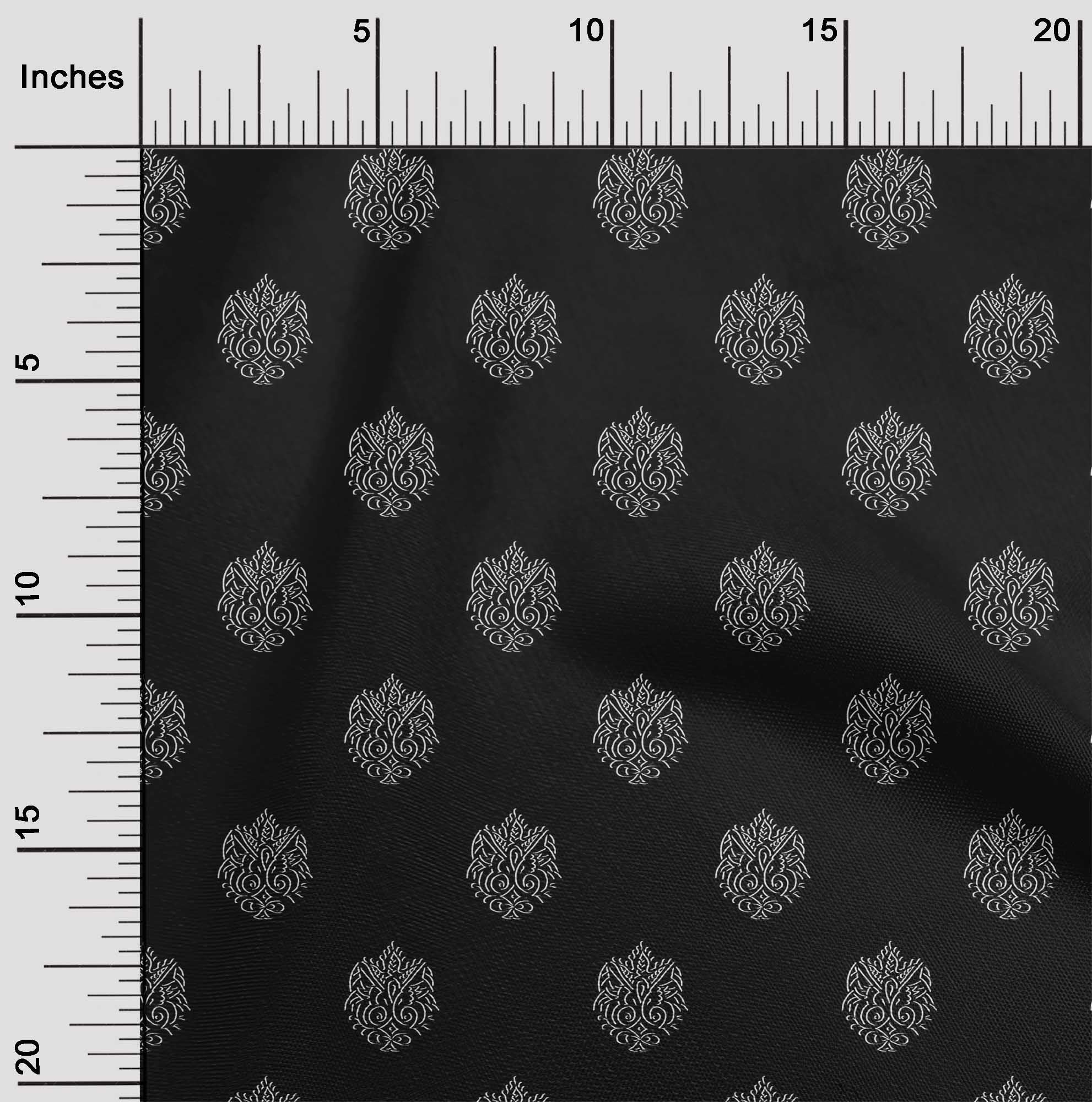 oneOone Organic Cotton Poplin Twill Fabric Floral Block Printed Fabric ...
