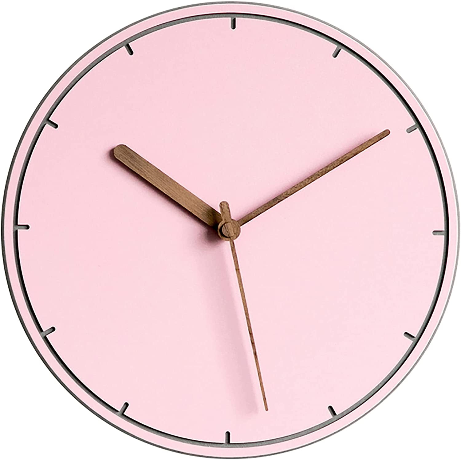Modern Minimalist Silent Wall Clock Pink Pastel Collection (Numberless ...