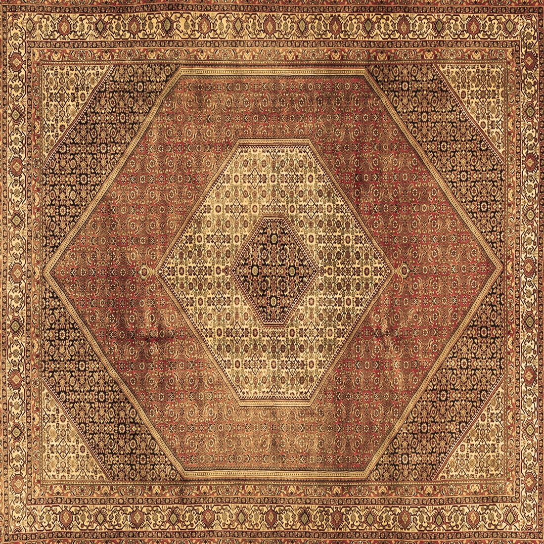 Ahgly Company Indoor Square Persian Brown Traditional Area Rugs, 6 ...
