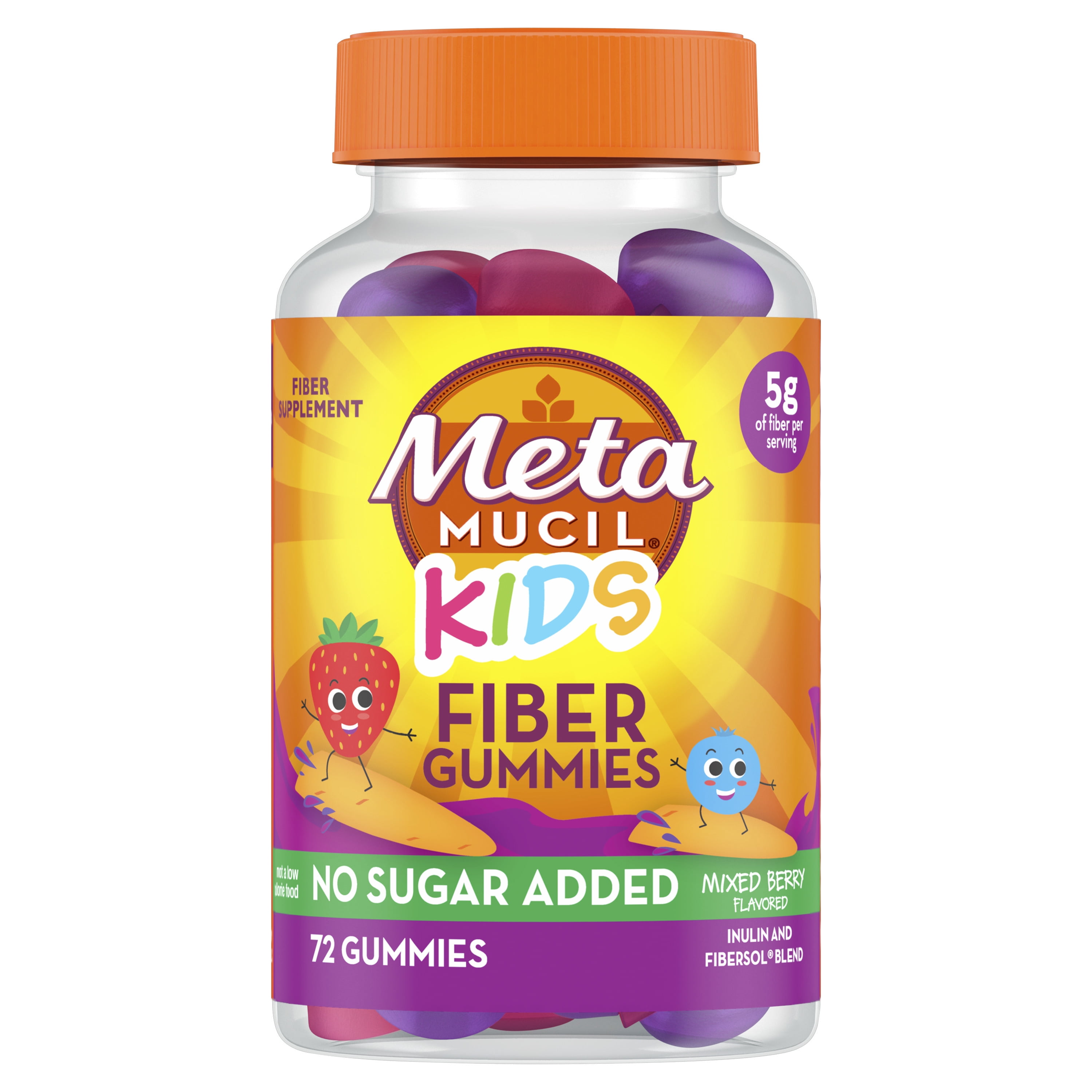 Metamucil Kids Fiber Gummies, Mixed Berry Flavored, 72ct - Walmart.com
