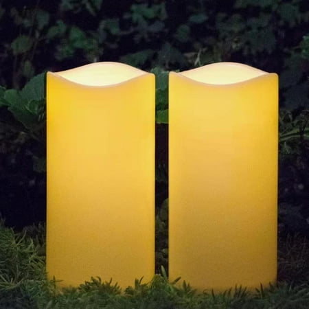 4.5" x 9" Large Solar Candles Outdoor Waterproof with Dusk to Dawn ...