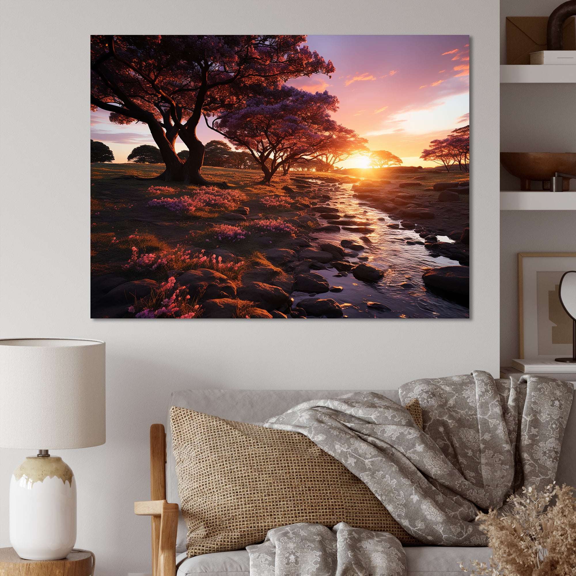 Click here for Designart Yellow Traditional Canvas Wall Art  Suns... prices