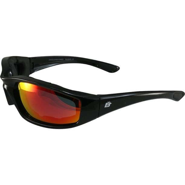 Birdz Eyewear Oriole Padded Motorcycle Riding Sunglasses Gloss Black ...