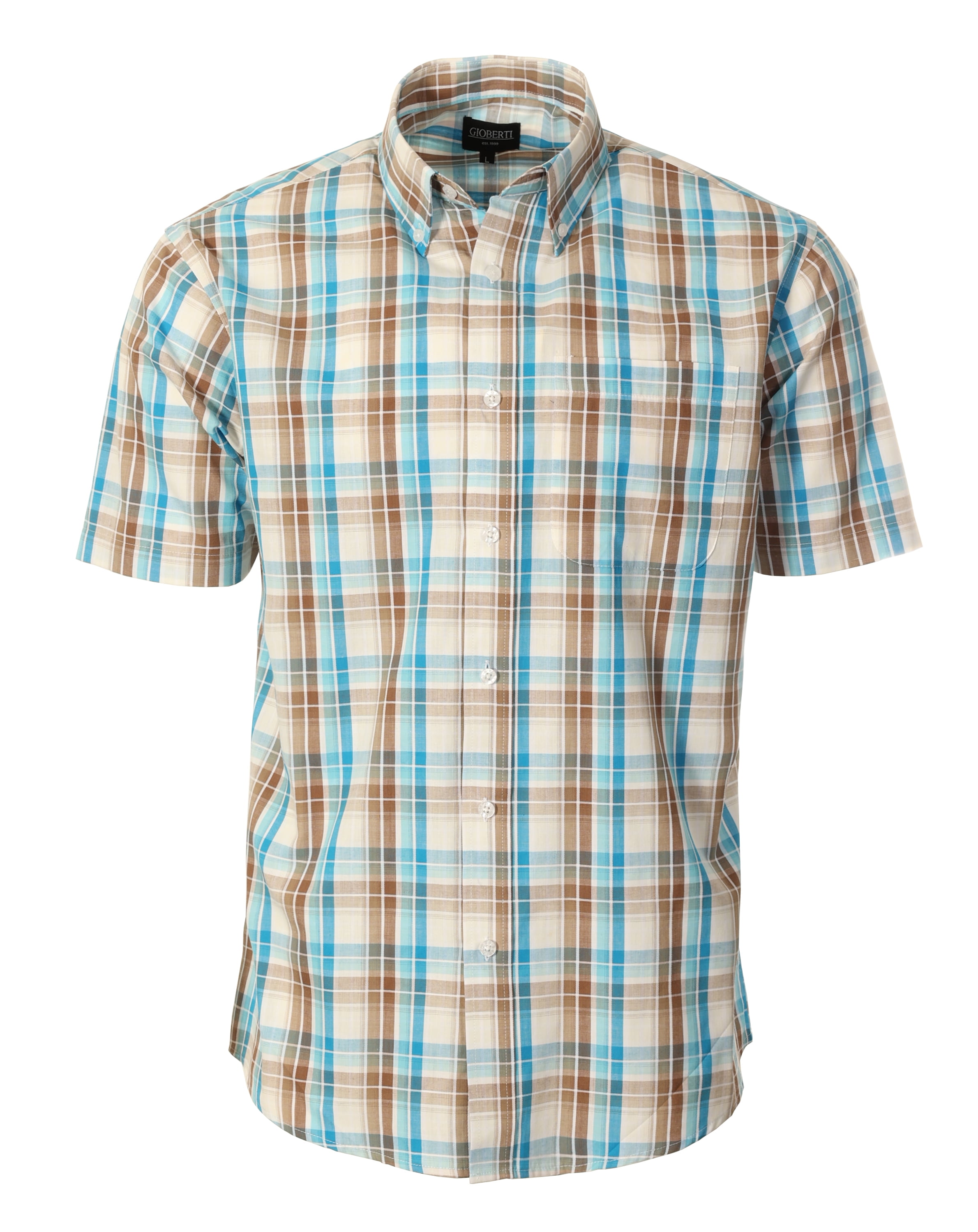 Gioberti Men's Plaid Short Sleeve Shirt - Walmart.com