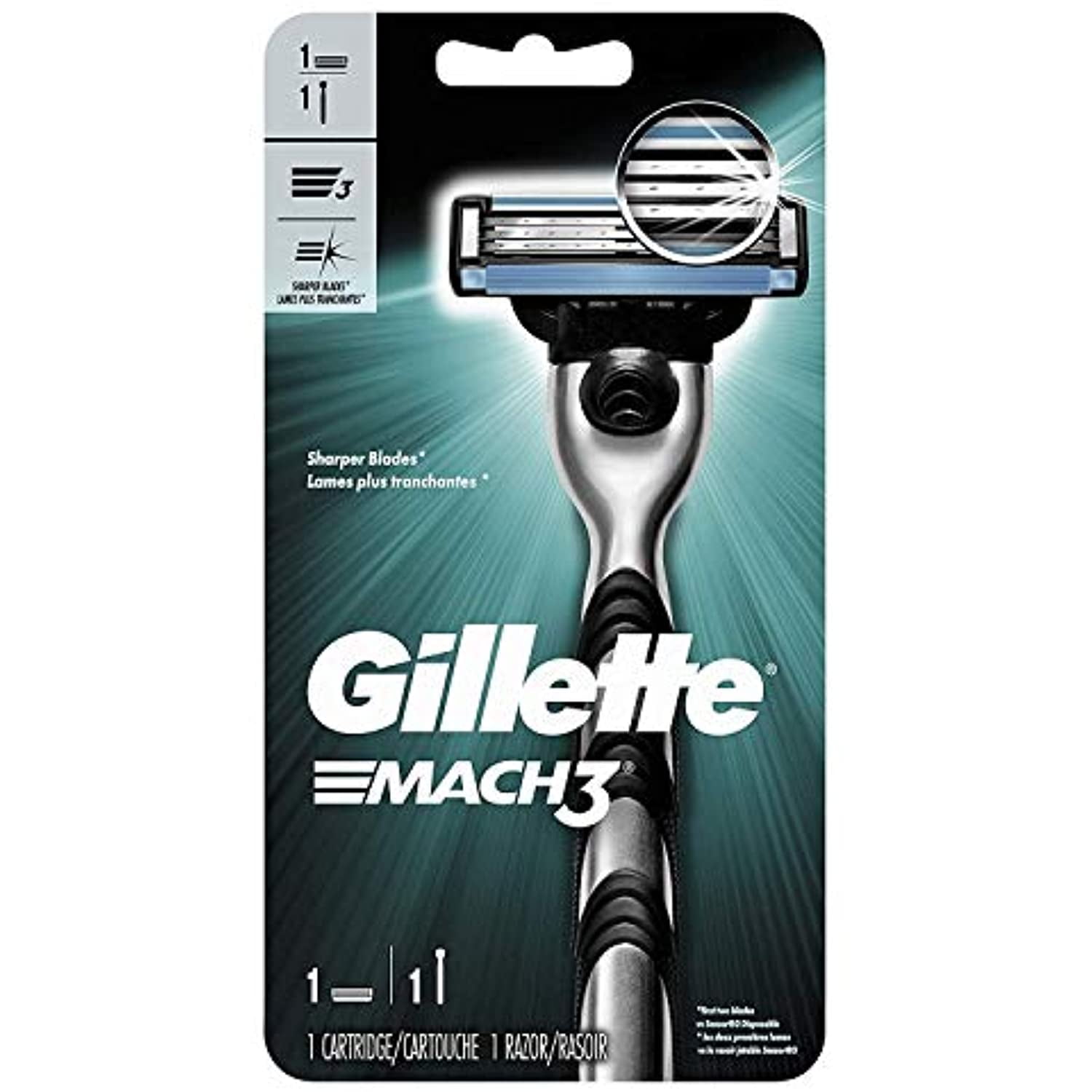 Buy Mach 3 - Handle W/1 Cartridge & Turbo Refillable Razor Online at ...