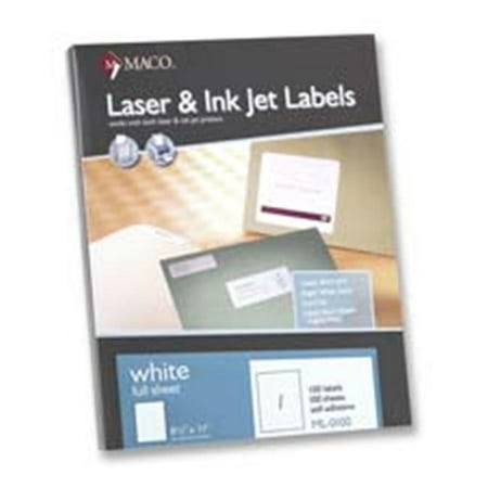 Maco Tag & Label MACML3000 Address Labels- 1in.x2-.63in. White ...