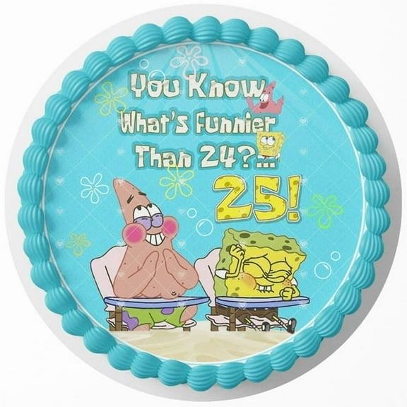 "Whimsical Practicality Spongebob Cake Topper, Edible Icing Image, 8 ...