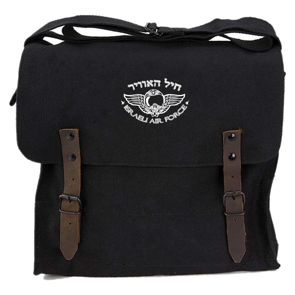 Israeli Air Force Army Heavyweight Canvas Medic Shoulder Bag in Black ...