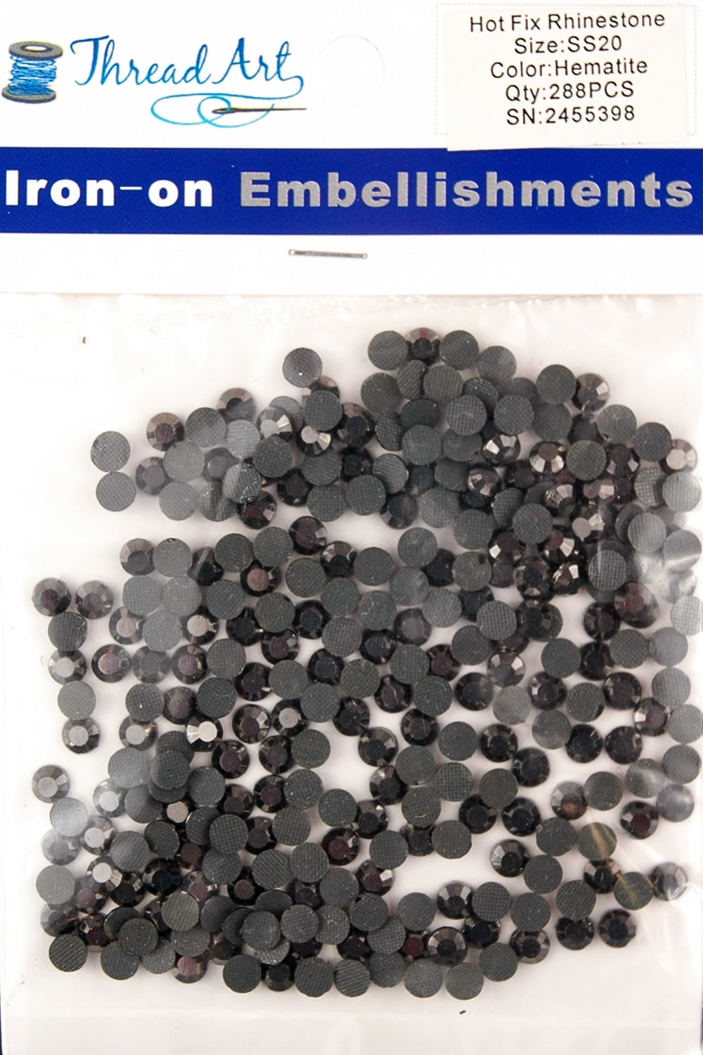 Hot Fix Rhinestones by Threadart SS20 (5mm) - Hematite - 2 Gross (288 ...