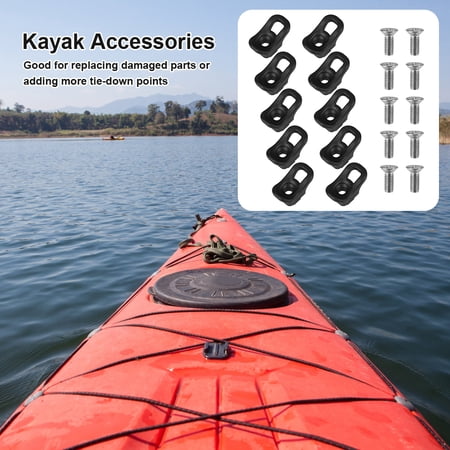 Pack of 10 Kayak Eyelet Boat Bungee Pad Eye Nylon Deck Tie Down Loop ...