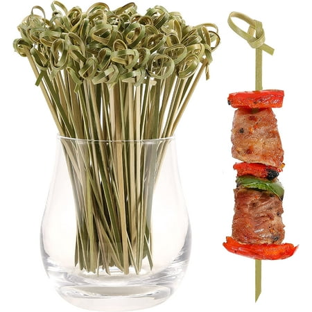 Bamboo Knotted Cocktail Picks 6 Inch, 100 Pack Toothpicks Skewers with ...