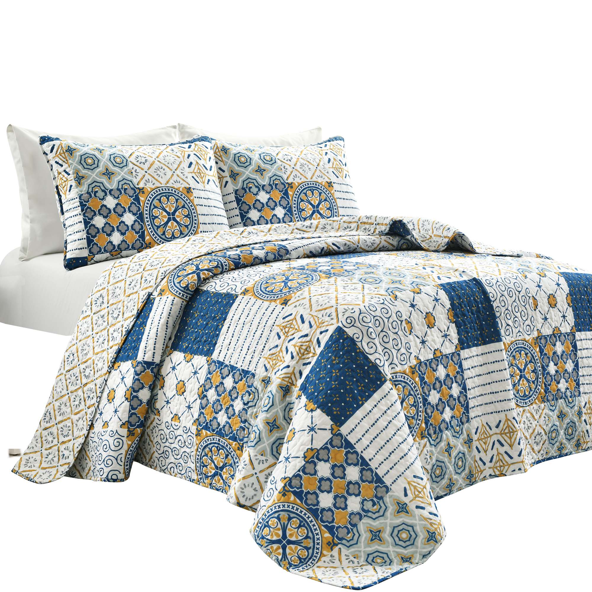 Lush Decor Monique Geometric Print Pattern Cotton Lightweight ...