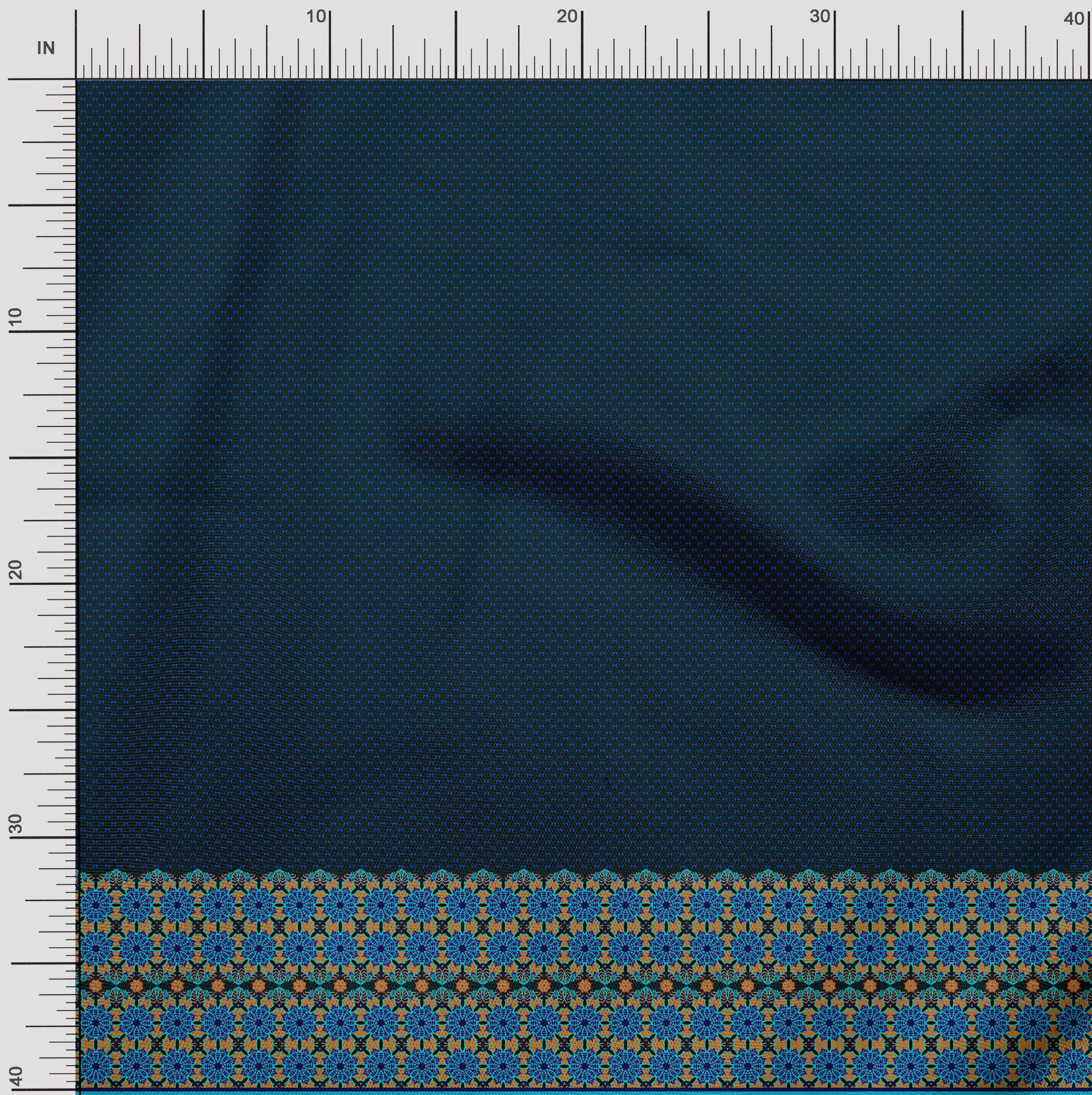 Soimoi Velvet Fabric Mandala & Shield Symbol Panel Print Fabric by The ...