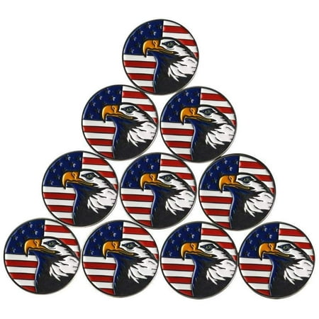 Lot of 10 Golf Ball Markers Assorted Patterns - Soft Enamel Technique ...
