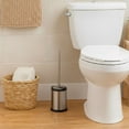 Chrome Toilet Brush Set with Stainless Steel Handle, Folding Lid and ...
